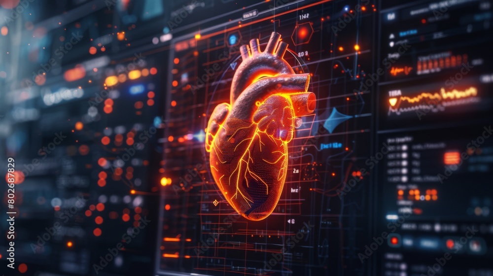 3D rendering image depicting advanced monitoring technologies for ...