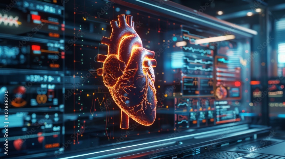 3D rendering image showing various screening tests and diagnostic ...