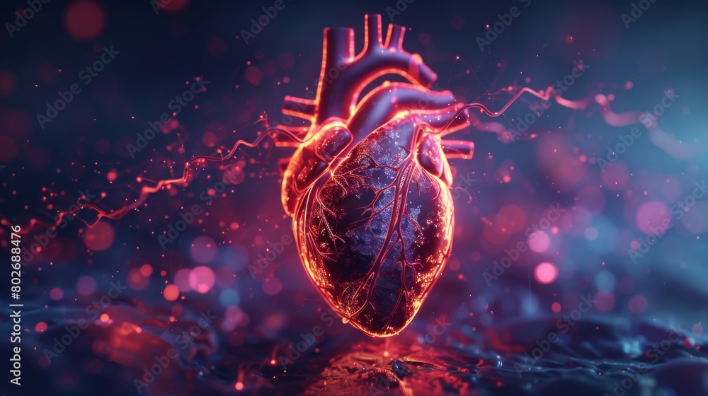 3D rendering image showcasing different cardiac rhythms and arrhythmias ...