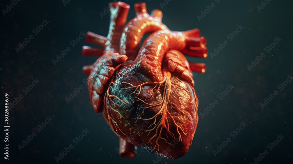 3D rendering image depicting the function and anatomy of the heart ...