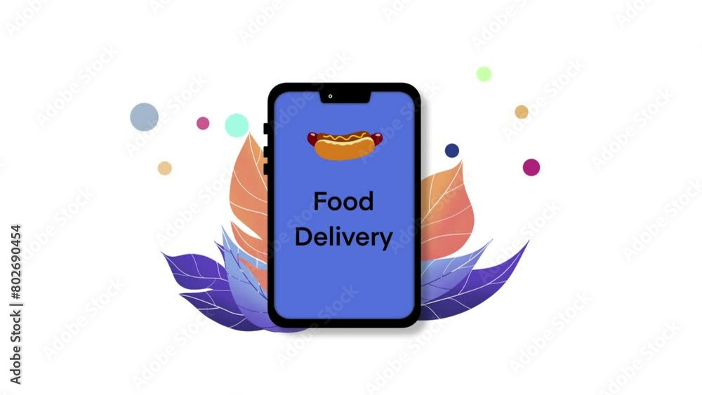 Food delivery scene, truck with products, service to doorstep, Goods ...