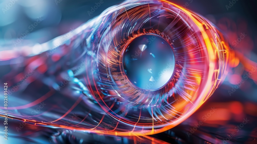 A visually striking 3D rendering image illustrating the structure and ...