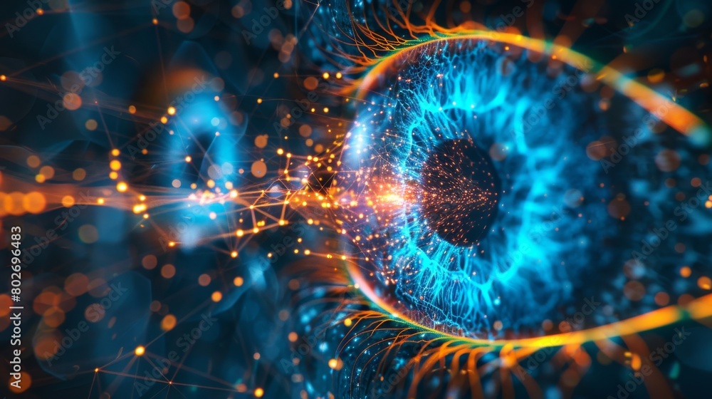 3D rendering image depicting the function of the optic nerve in ...