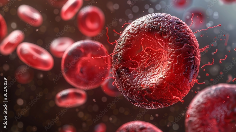 Red Blood Cell Anatomy, A detailed 3D rendering image providing an ...