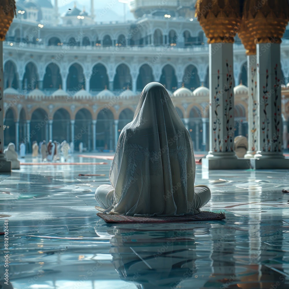 Islamic men wearing ihram perform the Hajj and Umrah in Mecca, Medina ...