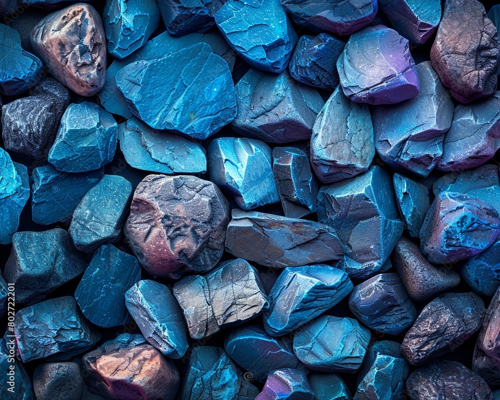 Blue pebbles texture Stone background Blue vintage color Sea pebble ...