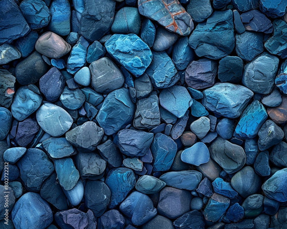 Blue pebbles texture Stone background Blue vintage color Sea pebble ...
