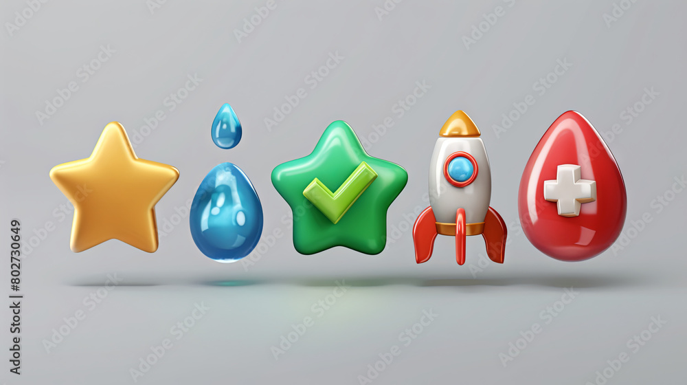 Dynamic Icon Set: Realistic 3D Renderings - Vector Illustration Stock ...