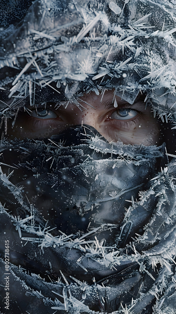 Enduring the Biting Chill of an Icy Storm, Every Breath Feels Like ...