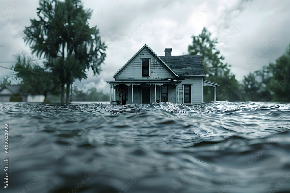 Solitary Homestead Braving the Relentless Onslaught of a Devastating ...