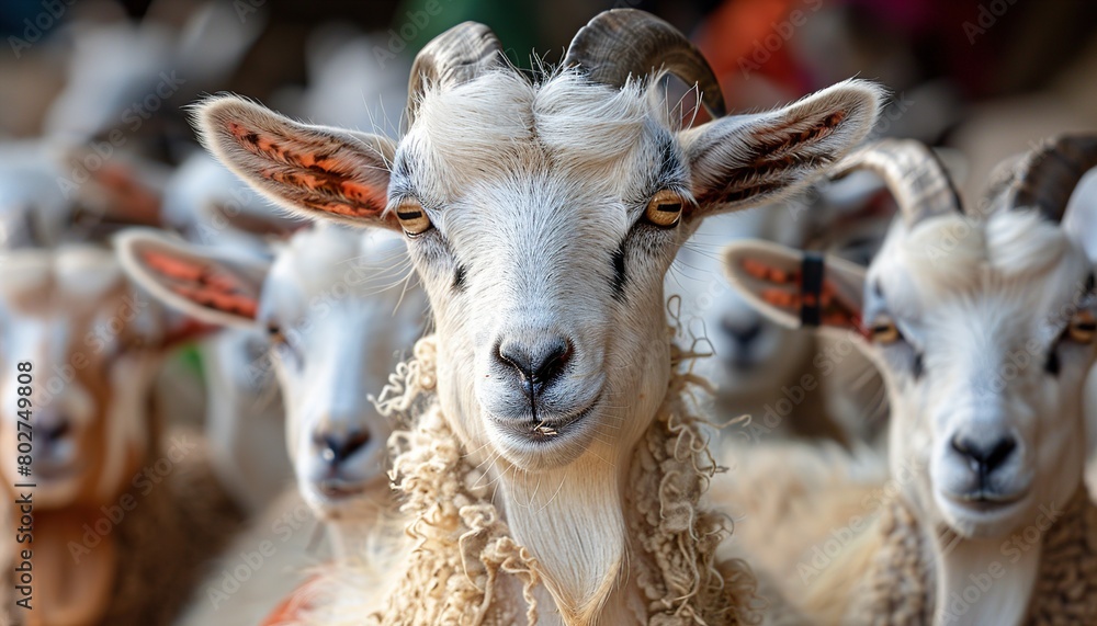 Goat/lamb ( kambing ) in animal markets to prepare sacrifices on Eid al ...
