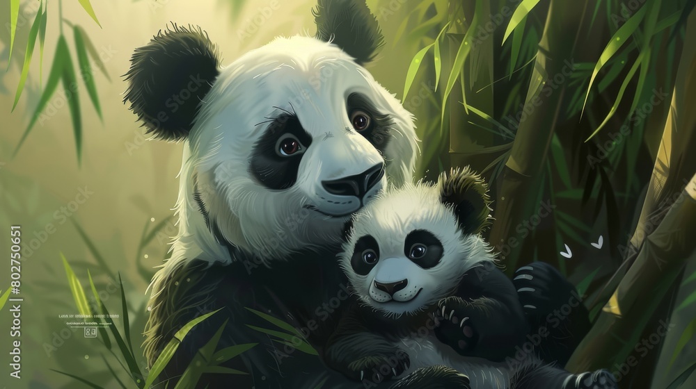 Panda conservation fundraiser event poster with an image of a mother ...