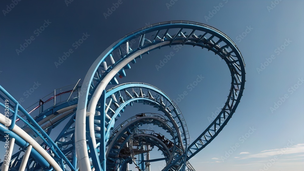 ภาพประกอบสต็อก Thrilling Rollercoaster Ride Through DNA Helix ...