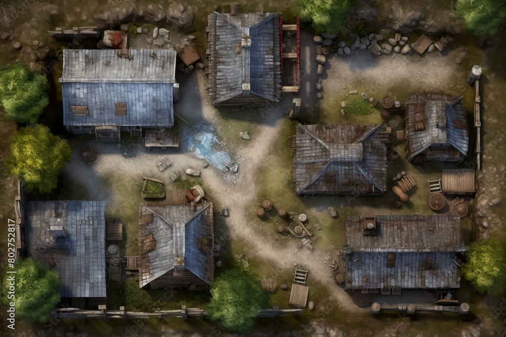 DnD Battlemap abandoned, village, ruins, deserted, forest, SEO Stock ...