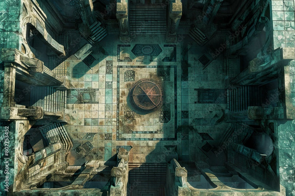 DnD Battlemap castle, corridor, battlemap, intricate, medieval ...