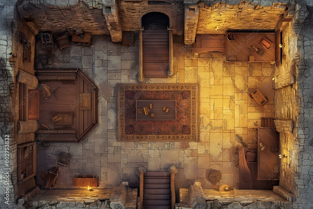 DnD Battlemap castle, room, battlemap, spacious, medieval, chamber ...
