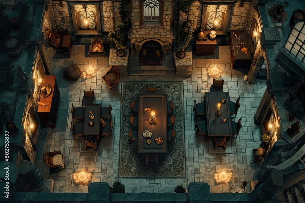 DnD Battlemap intricate, design, rooms, corridors, battlemap, castle ...