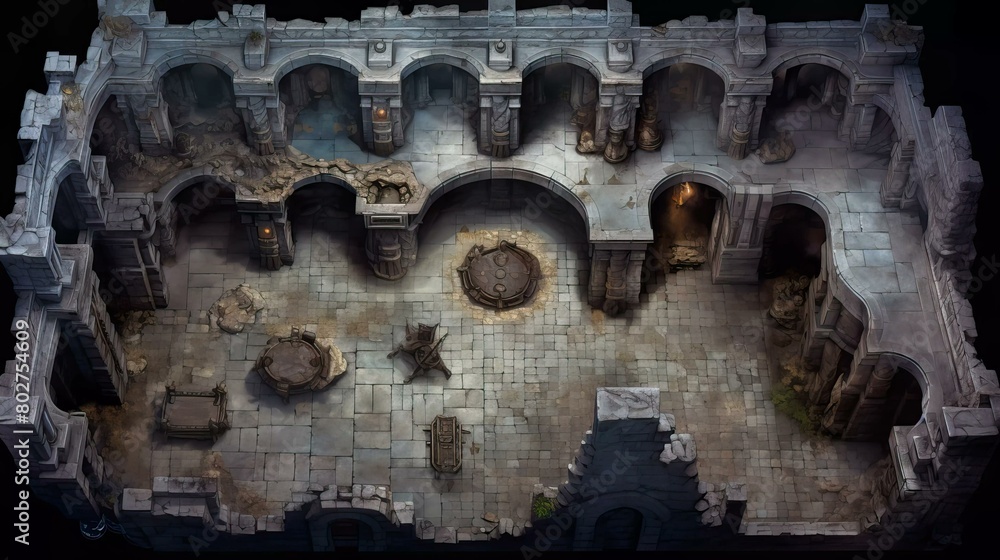 DnD Battlemap forgotten, cavern, beautiful, mysterious, underground ...