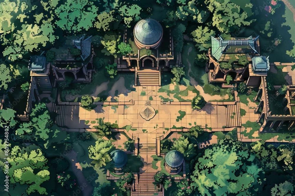 DnD Battlemap crystal, palace, battlemap, black, white, fantasy Stock ...