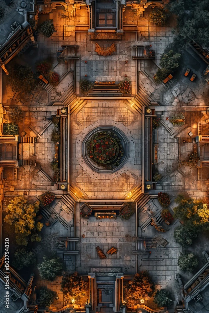 DnD Battlemap crystal, palace, battlemap, open door, fantasy, tabletop ...