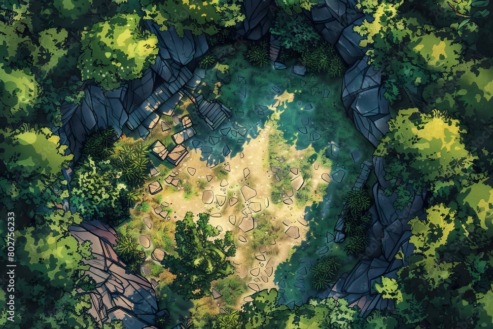 DnD Battlemap Goblin Camp Battlemap, 5E Camp near river. Stock ...