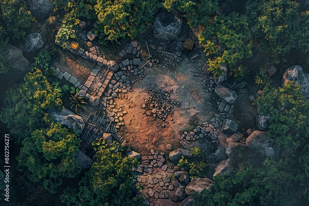 DnD Battlemap Goblin camp battlemap with stylized design. ilustração do ...