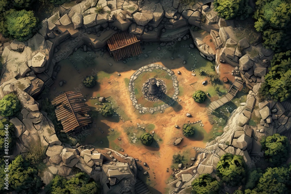 DnD Battlemap Ogre Camp Battlemap - A detailed fantasy battlemap for ...