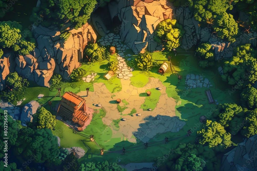 DnD Battlemap Ogre Camp Battlemap - Detailed fantasy battle map for RPG ...