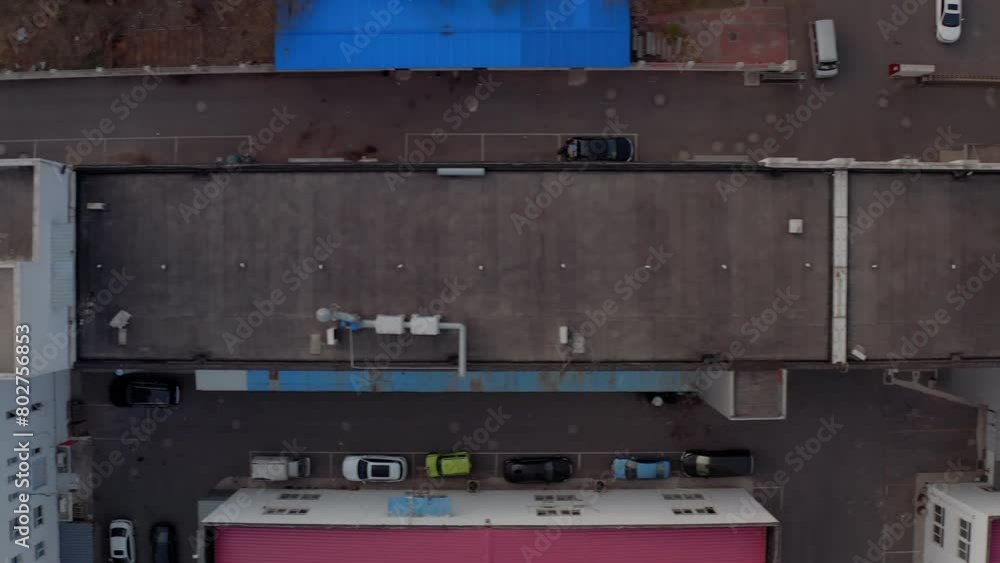 Top down view of a factory in Tianjin, China. Industrial building ...
