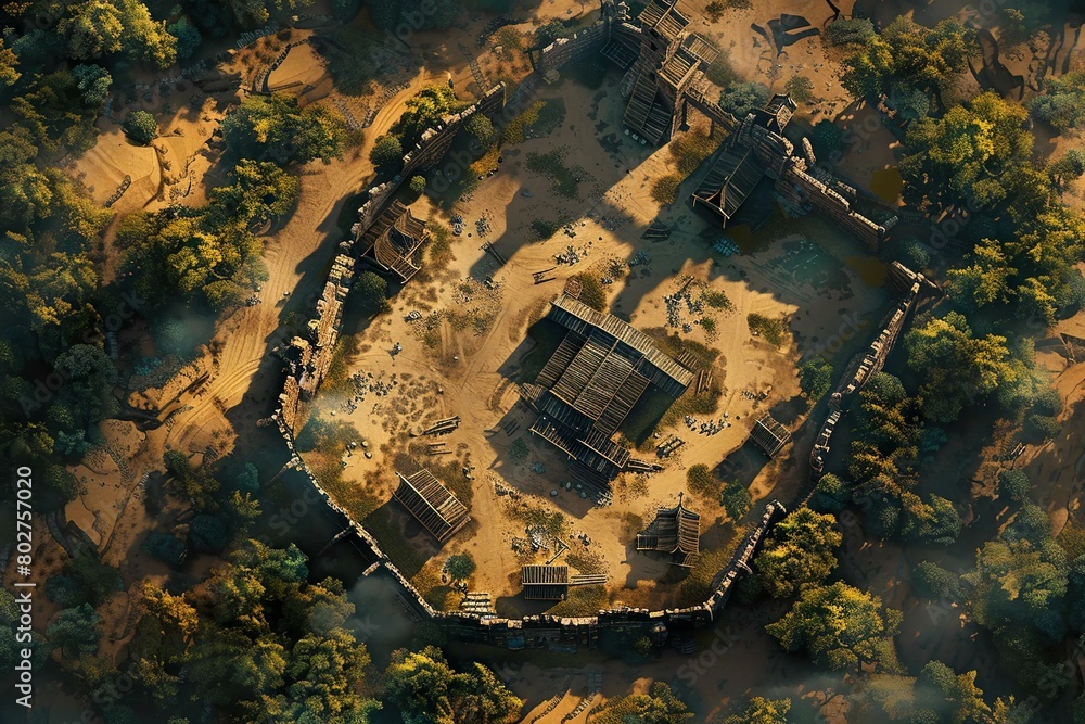 DnD Battlemap Battlemap style for siege camp. Stock Illustration ...