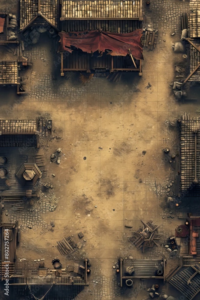 DnD Battlemap War camp battle map with open doors and wind blowing ...