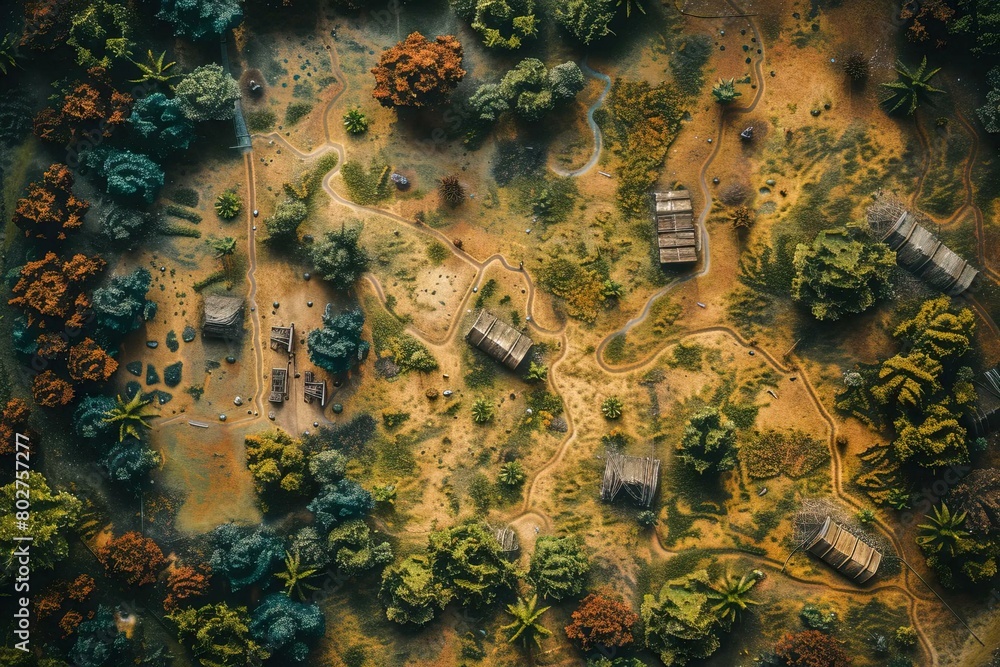 DnD Battlemap War Camp Battlemap: A detailed map of a battlefield with ...