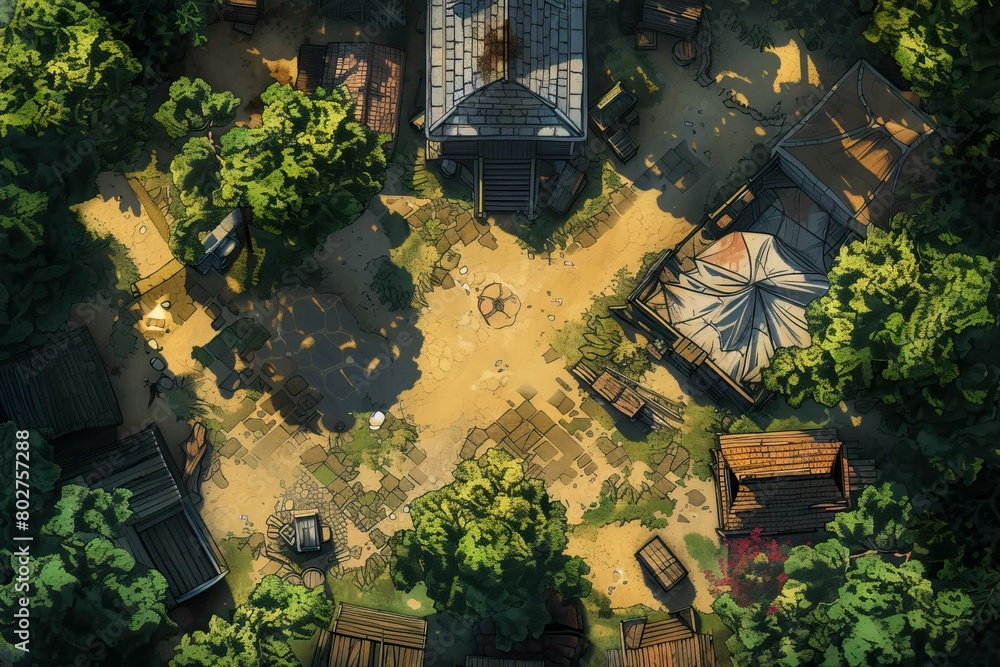 DnD Battlemap War camp battle map style. Stock Illustration | Adobe Stock