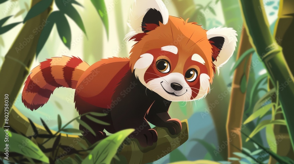 Animated red panda character in an educational app for children ...