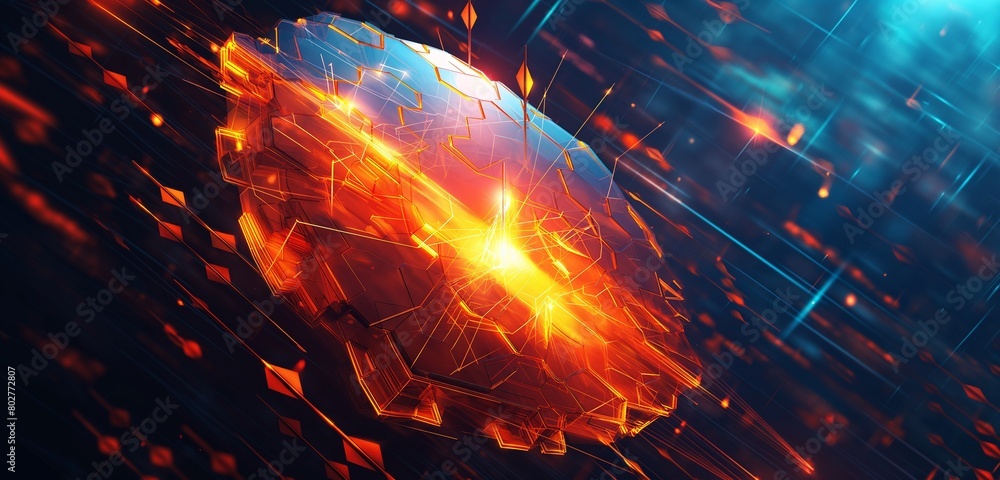 A shield made of pure energy, pulsating with the power of advanced ...