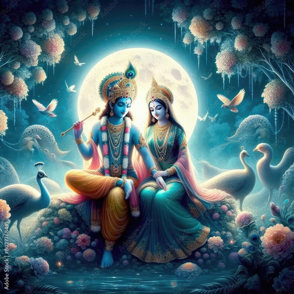 Radha and Krishna's story is the epitome of eternal love. Stock ...