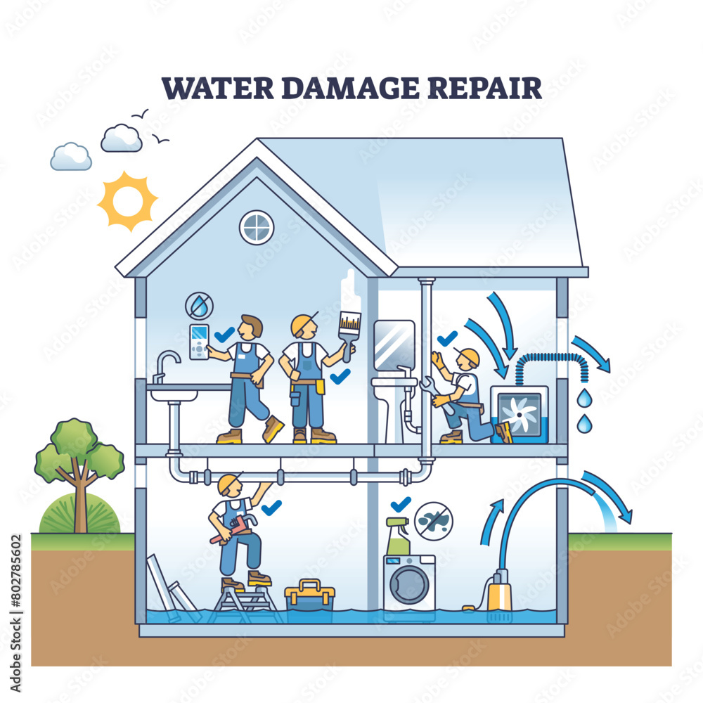 Water damage repair service for pipe leakage consequences outline ...