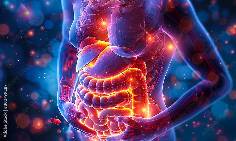 Gut Issues: 3D Visualization Depicting Human Abdominal Discomfort ...