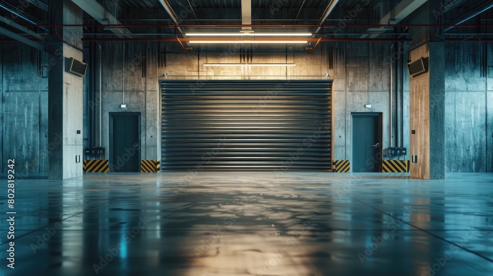 At new factory construction sites, rolling doors or rolling shutters ...