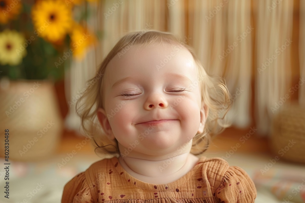 Portrait Photograph of an Adorable Cute Baby Face Smiling Directly at ...