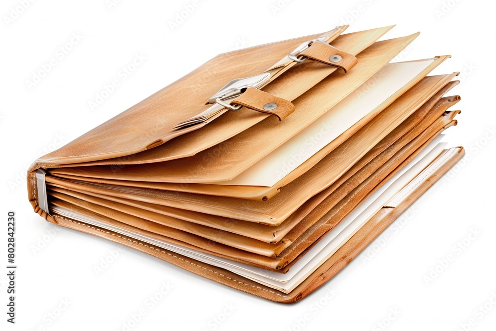 Documents stuffed in Manila folder isolated on white Stock Photo ...