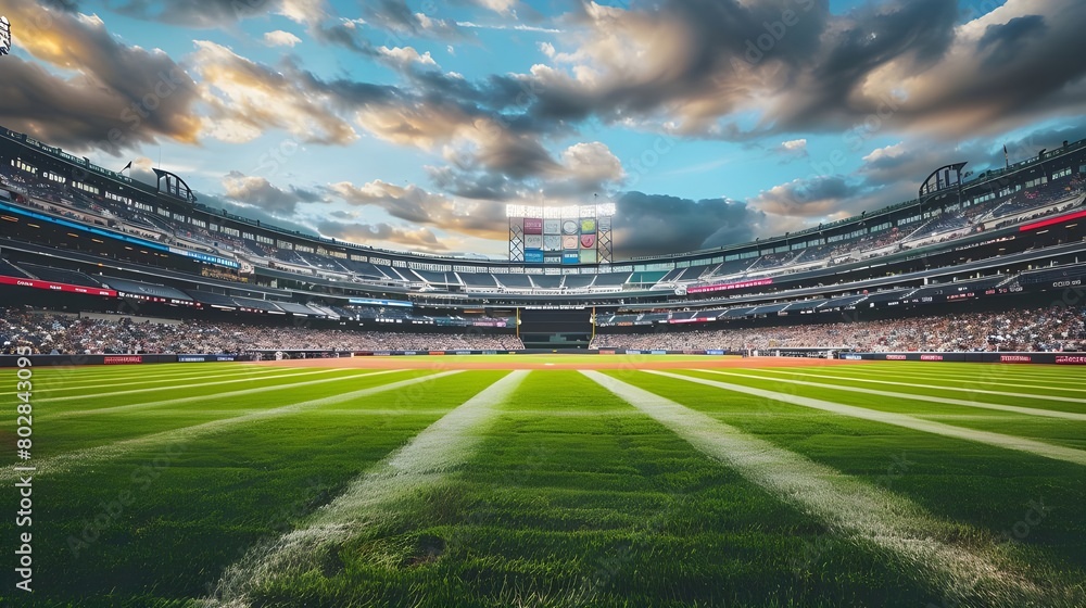 Football Stadium 3d rendering soccer stadium with crowded field arena ...