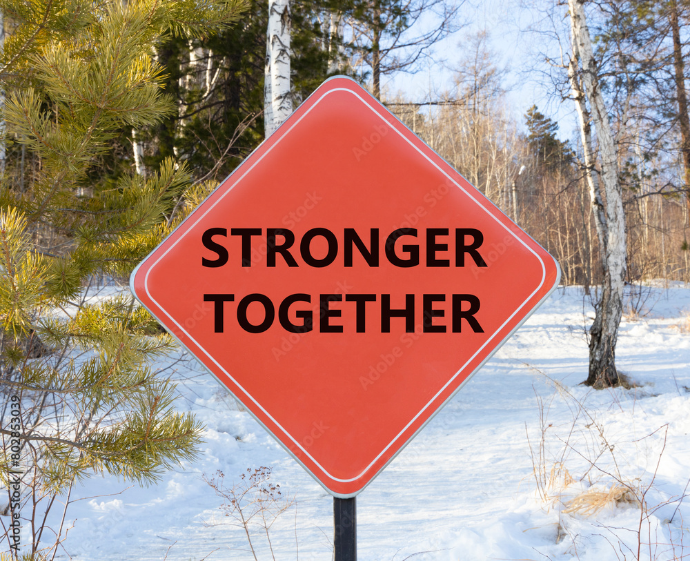 Stronger together symbol. Concept words Stronger together on beautiful ...