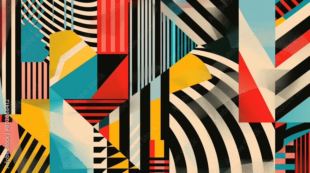 An abstract graphic piece inspired by Op Art, utilizing optical ...