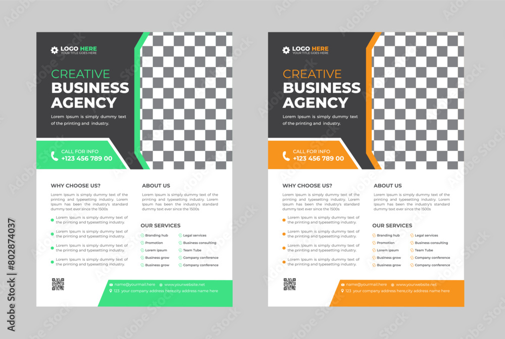 corporate modern Creative abstract business flyer design template with ...