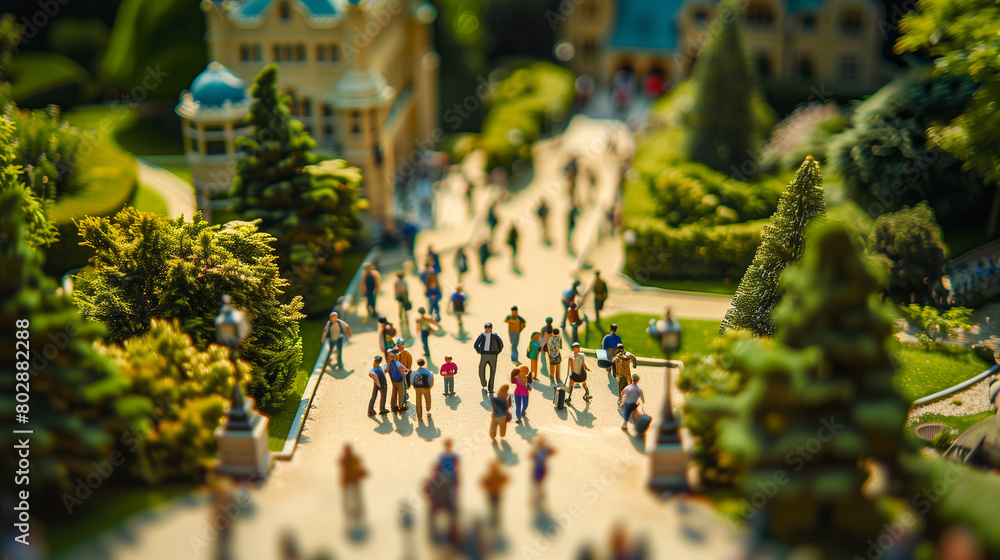 miniature university campus with students, educational concept created ...