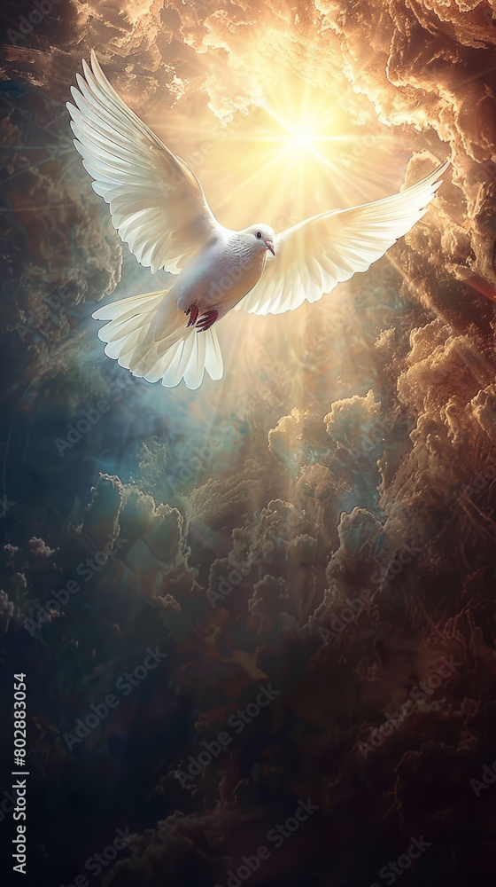 Graphic Design: Ascending Dove Symbol, the Ascension of Christ, the ...