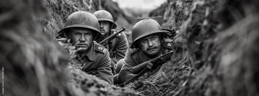 Reenactors Dressed As World War II Russian Soviet Red Army Soldiers ...