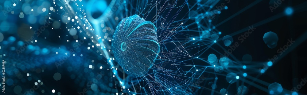 cybersecurity banner for linkedin, nodes, grids Stock Illustration ...