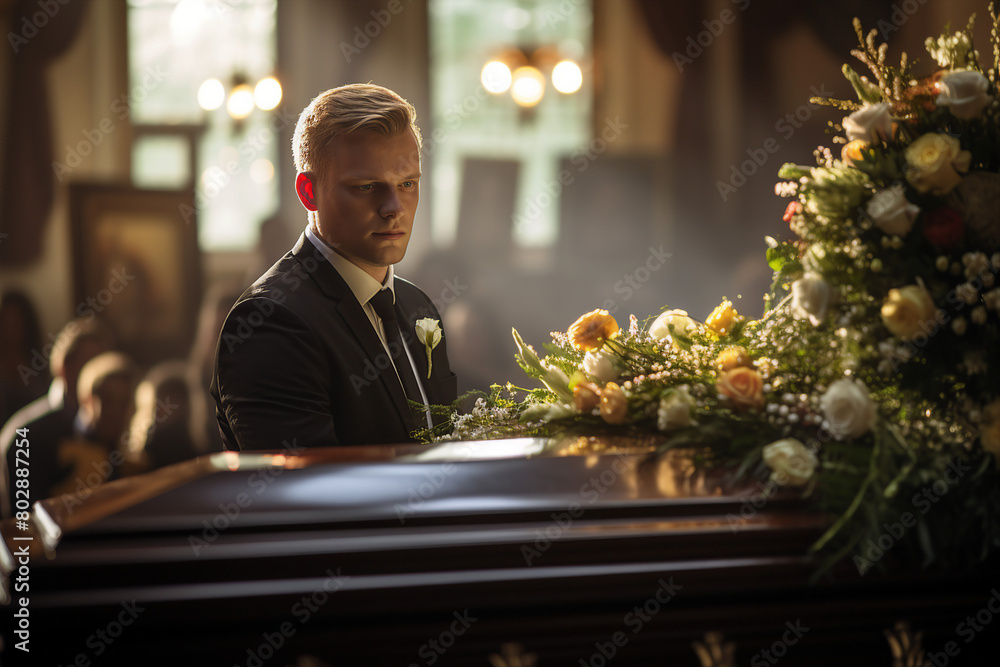 Sad bury ceremony at old cemetery church funeral farewell rest in peace ...